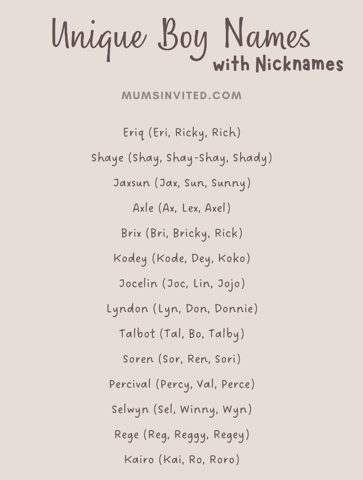 200+ Unique And Unusual Boy Names That No One Has! - Mums Invited